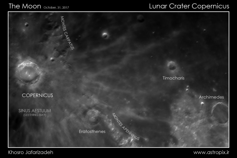 Lunar Crater Copernicus in the Moon – Khosro JafariZadeh`s Photo Gallery